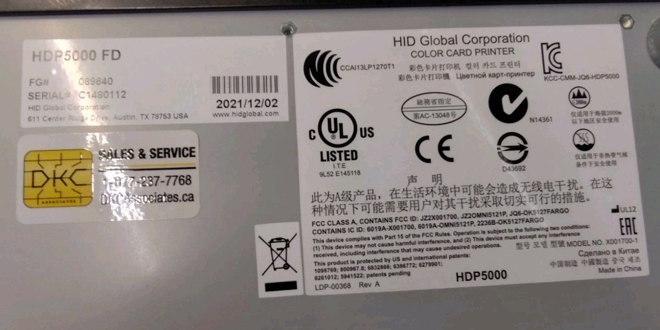 Fargo ID Printer Model: HDP5000 | eBay