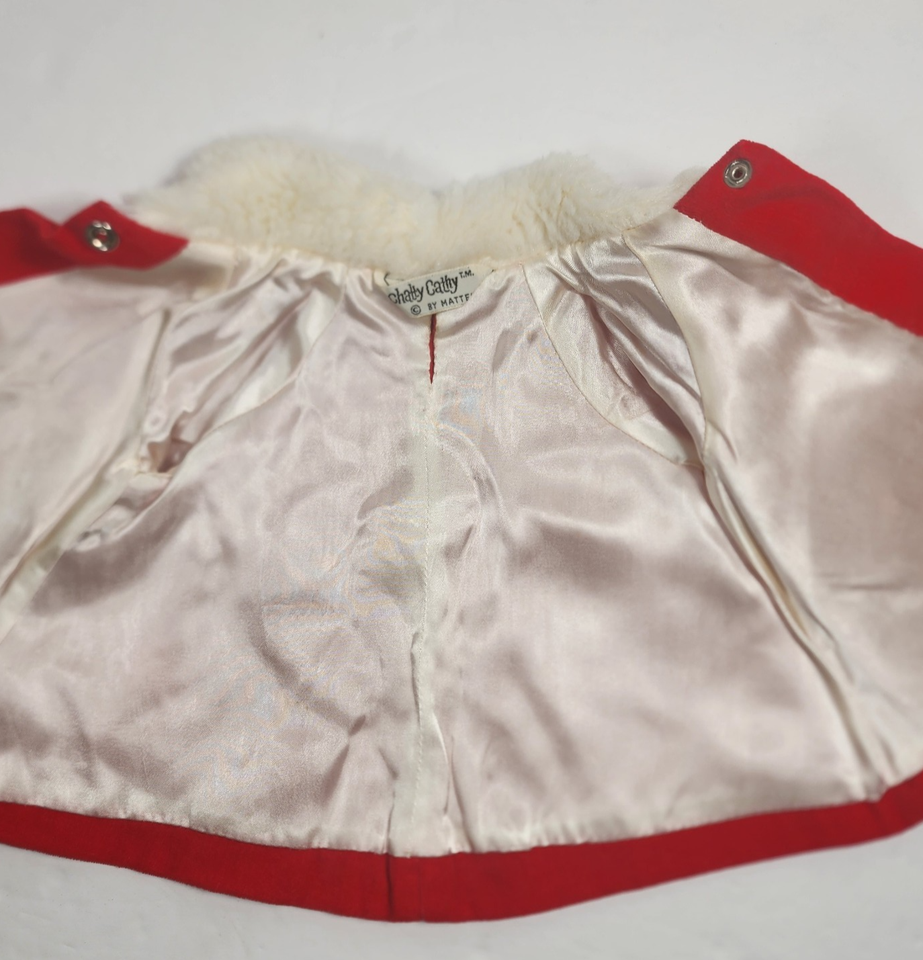 Vintage Chatty Cathy Red Velvet Coat Faux Fur Trim & Headband Mattel ...