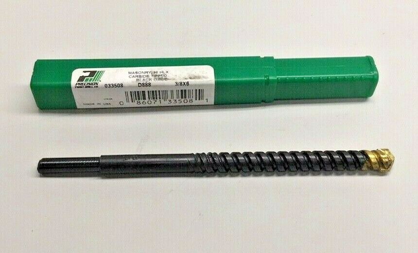 PTD 33508 Masonary Drill HSS Carbide Tipped 3/8X6 D888 1/4" Shank Dia ...