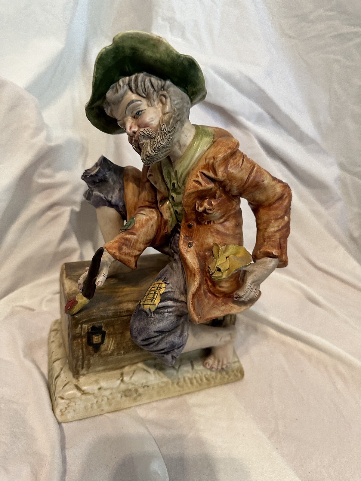 Vintage Capodimonte Figurine of Old Man on Bench - Made in Italy | eBay