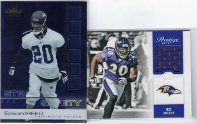 2002 FINEST EDWARD ED REED RC DEAD MINT + JERSEY PRESTIGE RAVENS HOF | eBay