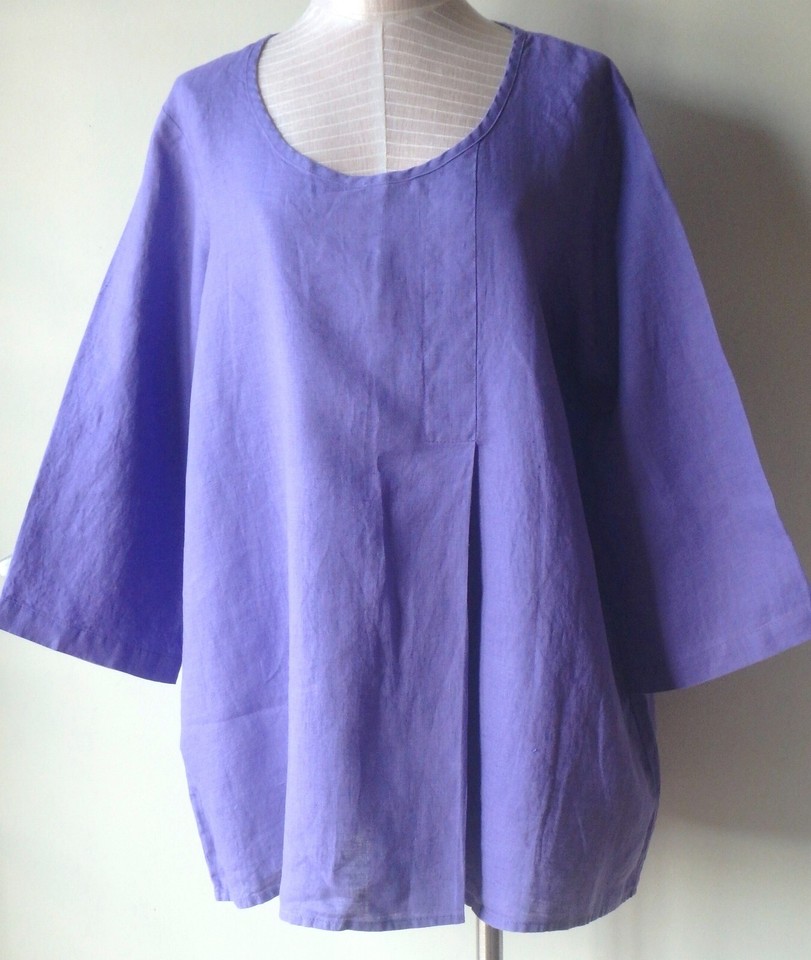 FLAX Designs LINEN Tucked Tunic 1G & 2G NWT Tunic WISTERIA | eBay