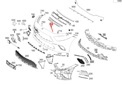 NEW MB CLS C257 FRONT BUMPER INSIDE TOP BASIC CARRIER A2578855000 ...