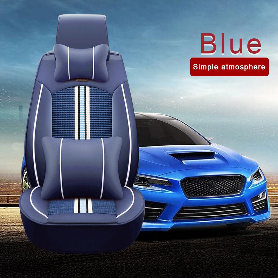 Car Seat Covers for Buick 5-Seats Leather Protection Cushion Blue 004 ...