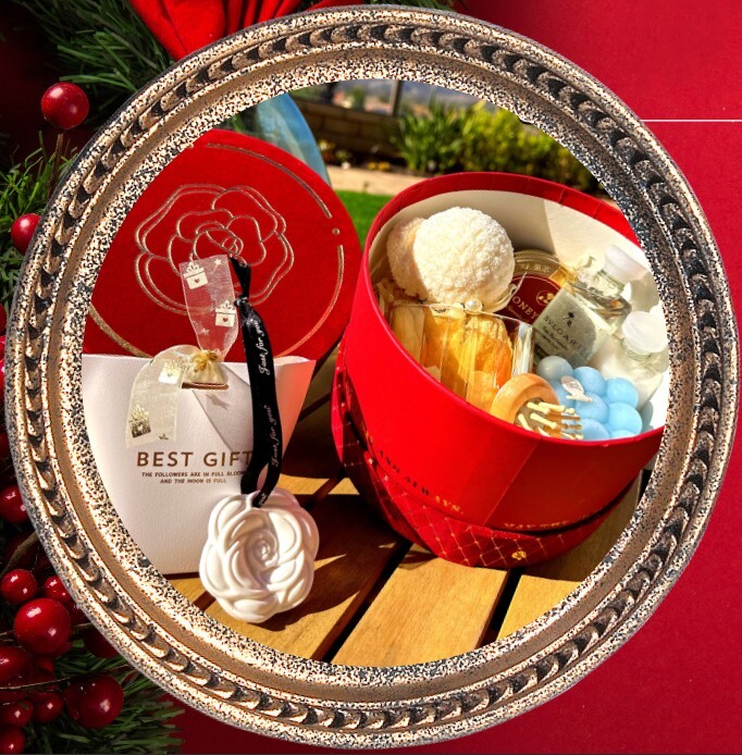 Camellia red velvet gift box set - holiday gift set | eBay