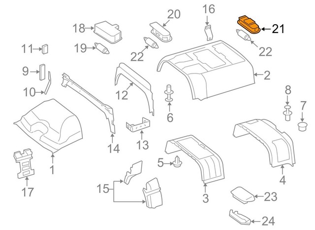 Mercedes-Benz SPRINTER W906 Interior Roof Cargo Lamp A9068200801 ...
