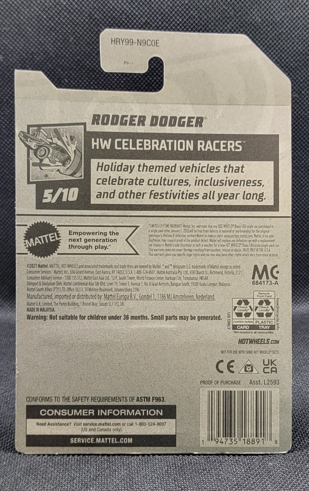 Hot Wheels Rodger Dodger Leap Year Black 887961912036 | eBay