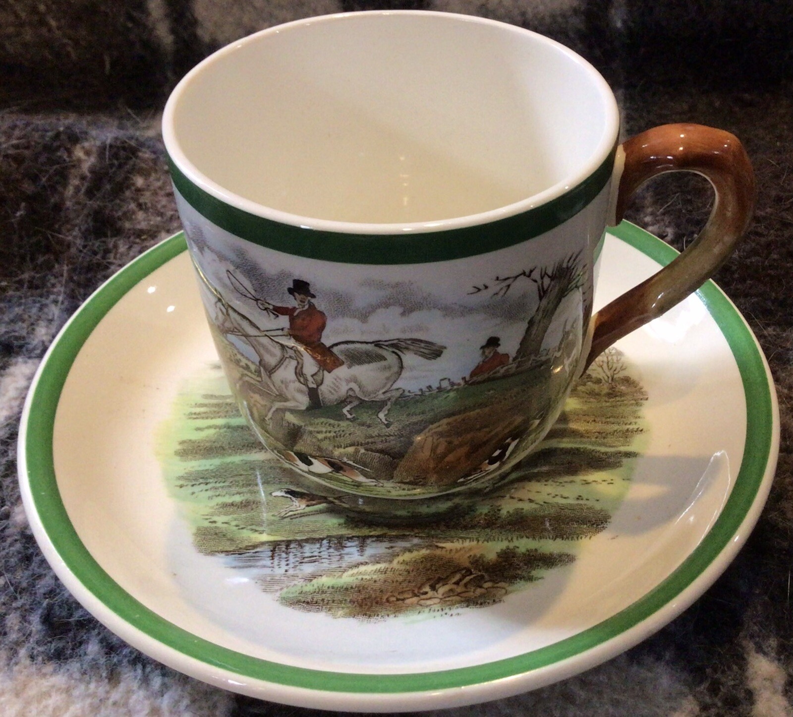 Fox Hunt Hunting Spode Cup and Saucer The Full Cry First Over | eBay
