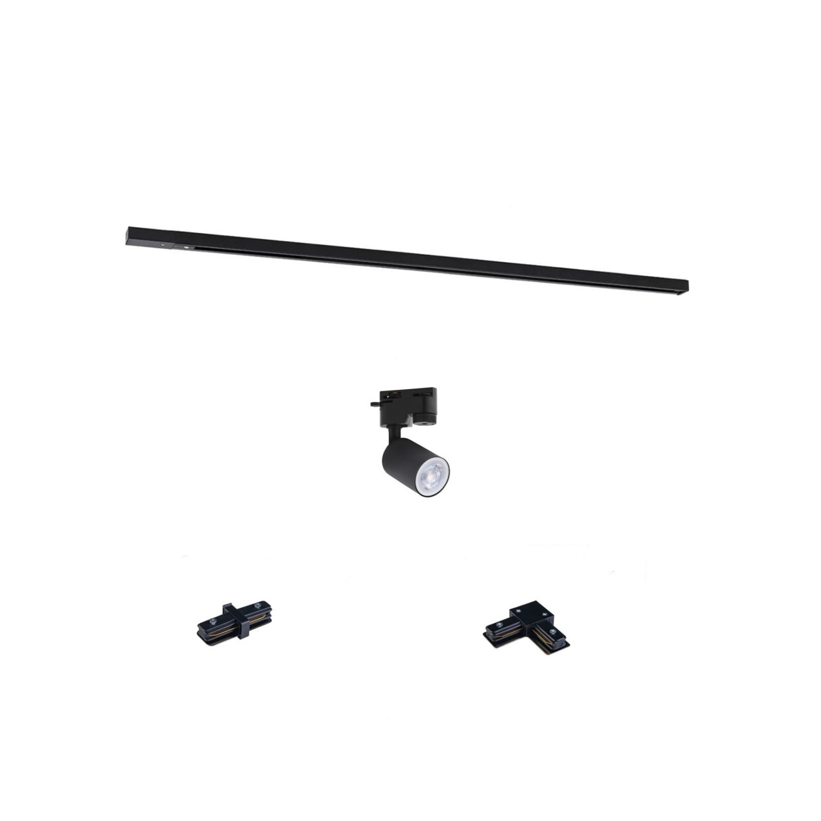 LINEA 10 Black Square Surface Mounted Track Lights 8m with 10 Spot ...