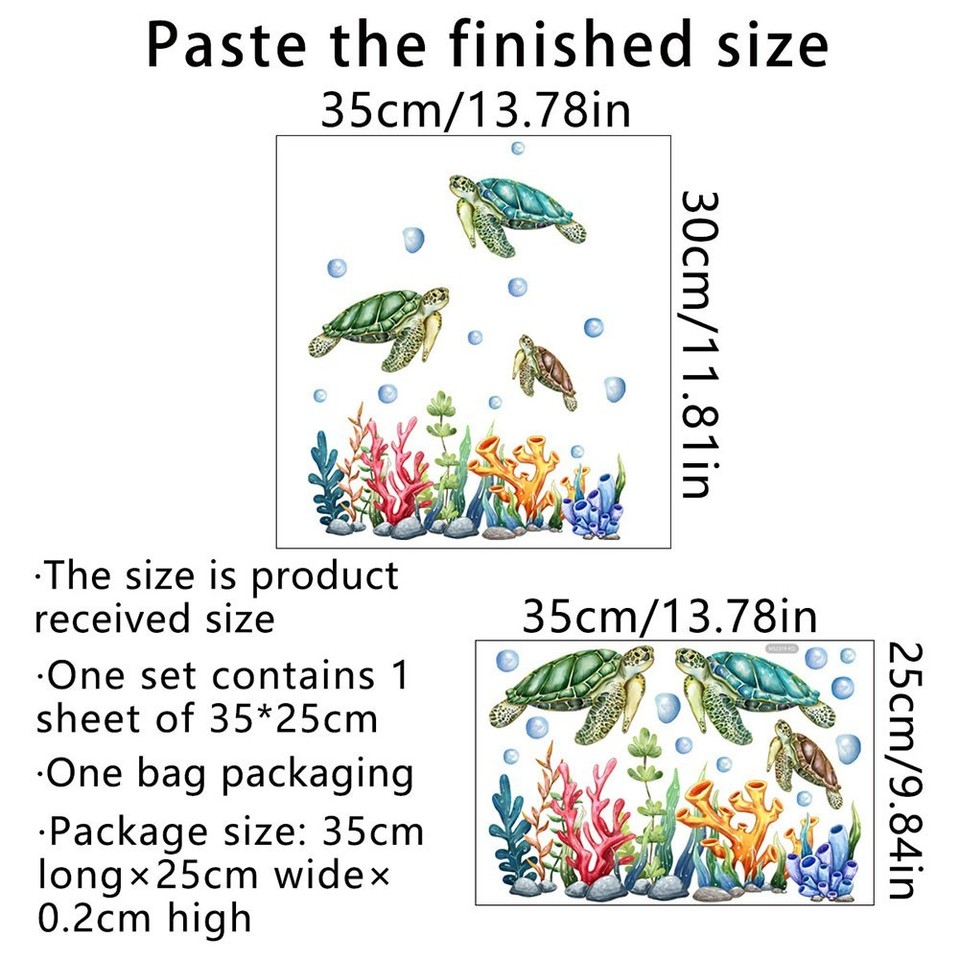 For Smooth Walls Sticker Wall Stickers Bubble Turtle Series 25*35cm PVC ...