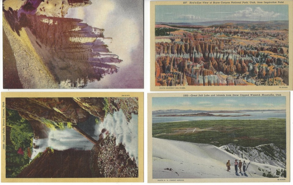 Lot of 50 Vintage UTAH postcards, Mostly Linen, Unposted/Unused, Circa ...