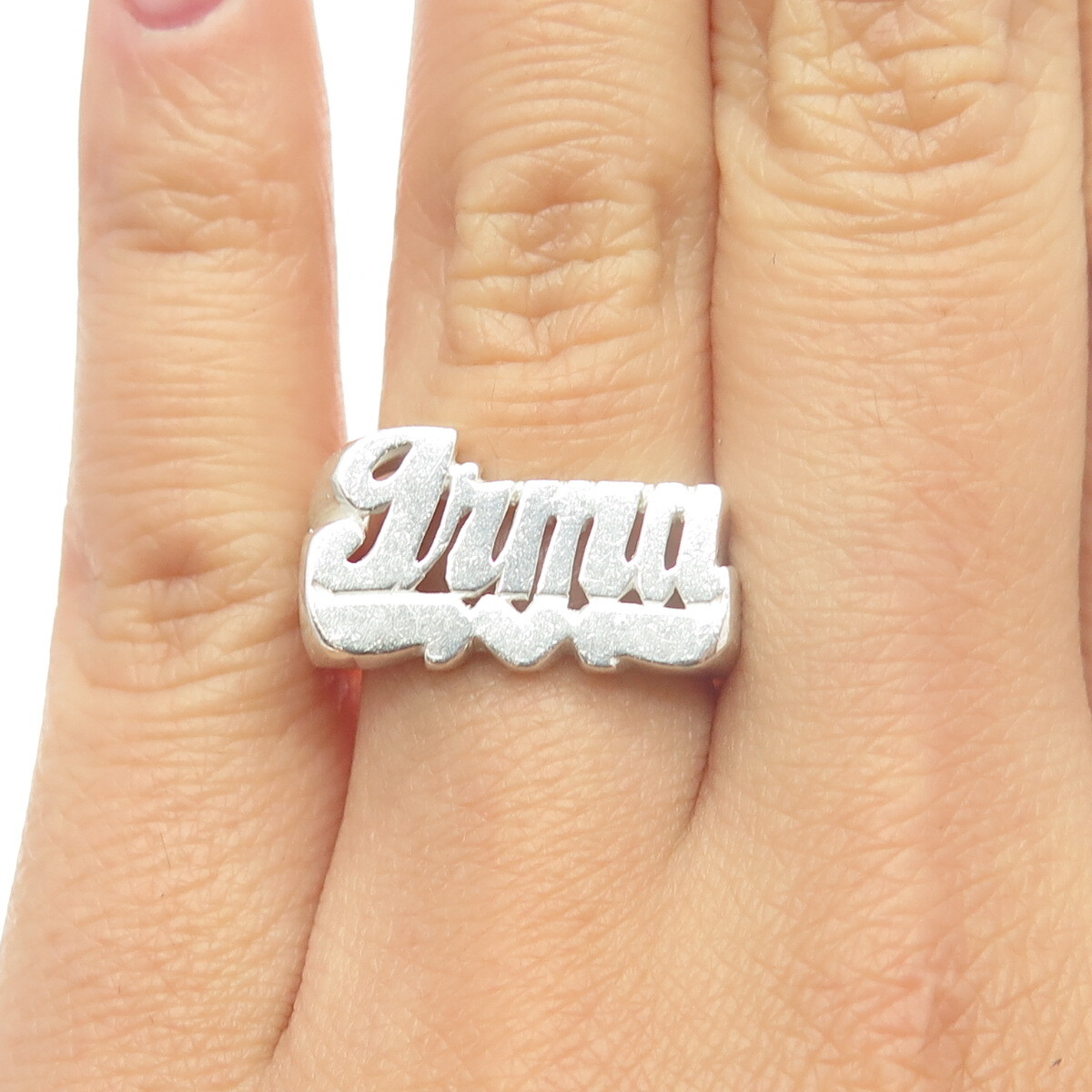 925 Sterling Silver Vintage "Irma" Name Ring Size 7.25 | eBay