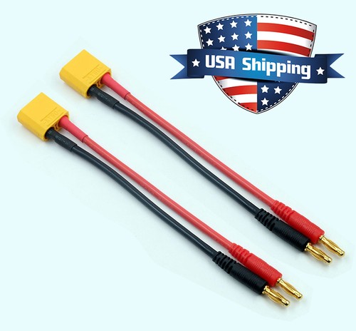 2pcs 4mm Bullet/Banana Connector to XT90 Charge Cable Lead for RC LiPO Battery | eBay