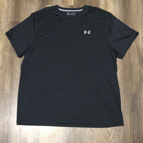 Under Armour Men’s Performance Gym Shirt V-Neck Black Polyester 2XL ...