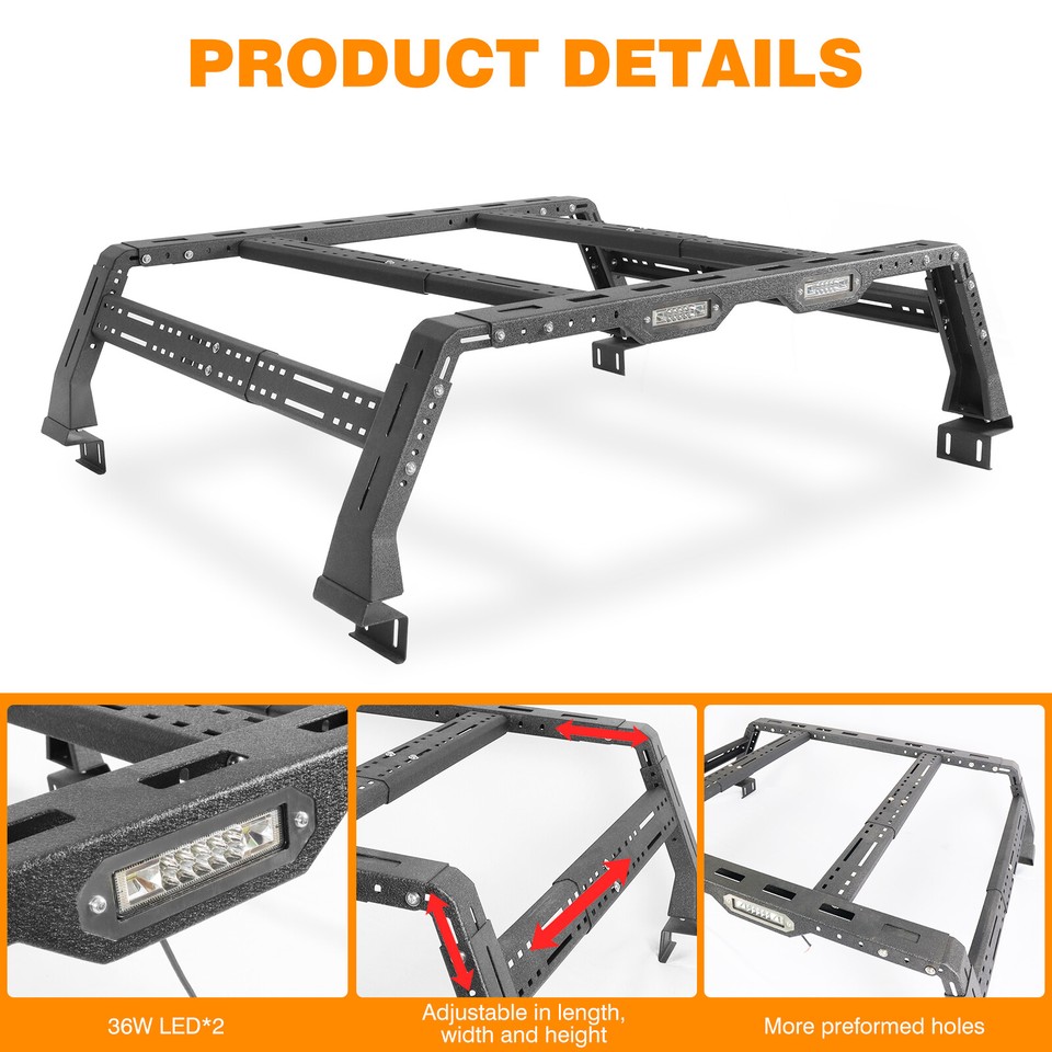 Universal Pick-up Truck Overland Trunk High Bed Rack Cargo Luggage ...