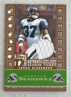 Shaun Alexander 2007 Topps Exclusive Relic Game Used Jersey Card #SJ-SA ...