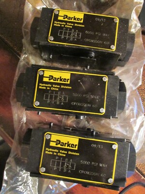LOT of 3 ----- Parker Hydraulic Check Valves 5000 PSI Max CPOM2DDN 60 ...