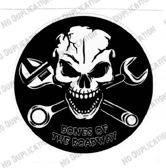 SKULL MECHANIC TOOLS CROSSBONES - BLACK CIRCLE - BONES OF THE ROADWAY ...