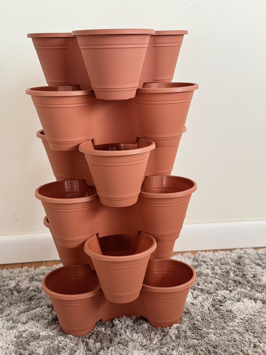 Stackable Planter Home Made Pots Easy DIY | Stacked Garden Pots