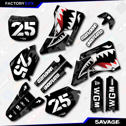 Black Savage Camo Graphics Kit fits 00-01 Yamaha YZ125 YZ250 YZ 125 250 ...