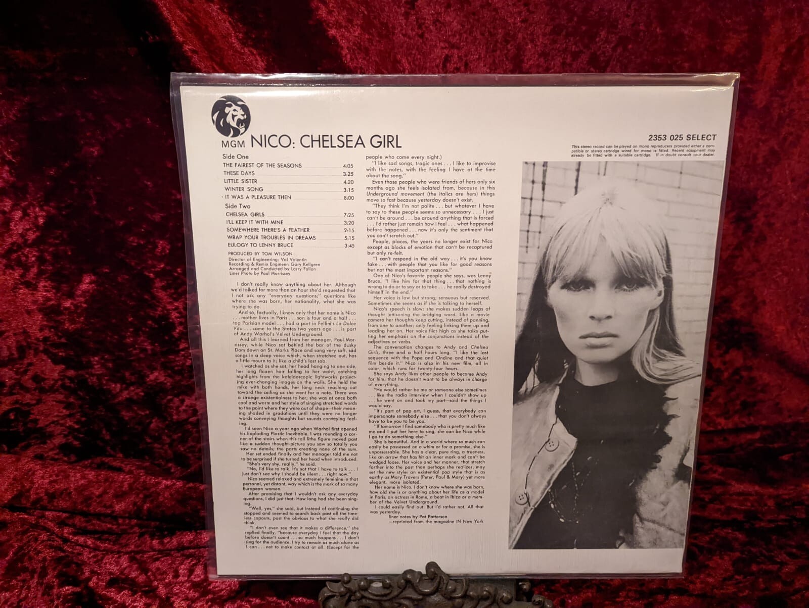 Nico Chelsea Girl Vinyl Schallplatte UK 1971 Top Zustand Velvet ...