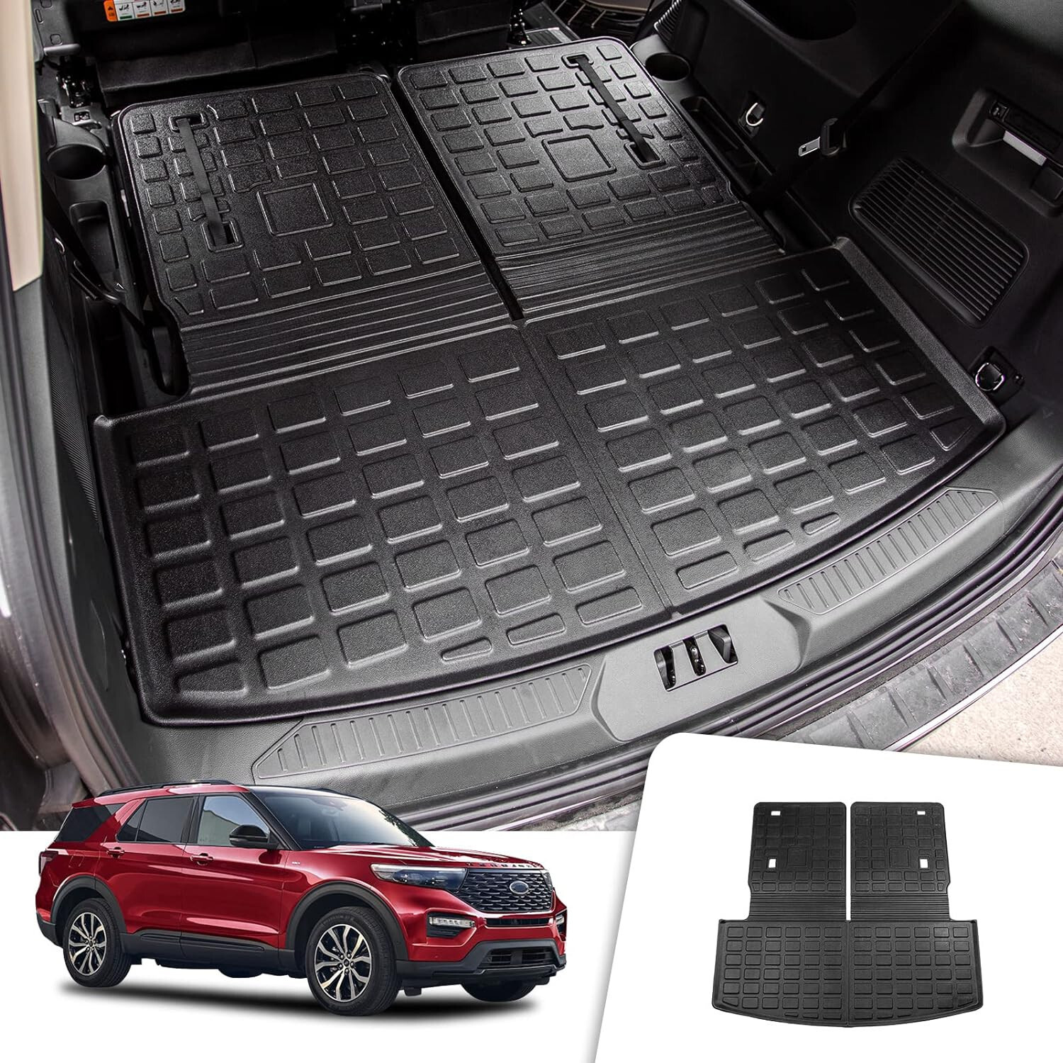 2020-2024 Ford Explorer 6&7 Passenger Cargo Mat | Black | Third Row ...