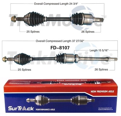 SurTrack Pair Set of 2 Front CV Axle Shafts For Ford Transit Connect ...