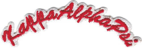 Kappa Alpha Psi Script Mini Rocker Iron-On Patch [Red - 3.5"] | eBay
