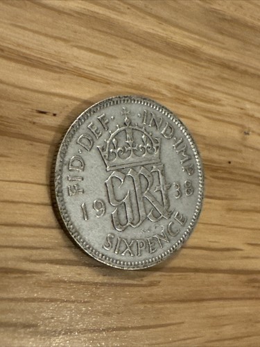 SIXPENCE KING GEORGE VI - SILVER - COIN GREAT BRITAIN UK YEAR 1938 ...