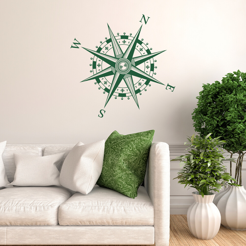 Compass Rose Vinyl Ceiling Decal | Shelly Lighting