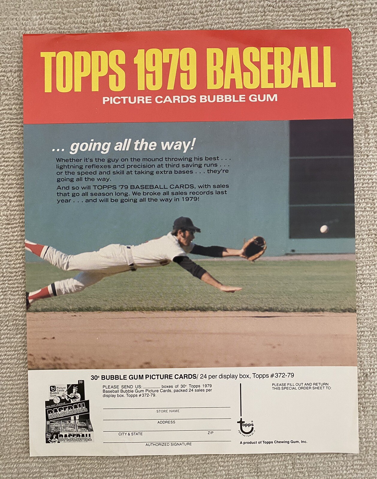 1979 Topps Baseball Salesman Order Sheet | eBay