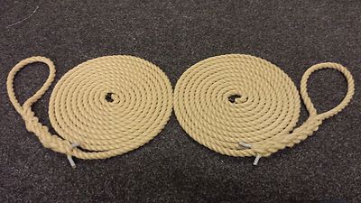 2 X 10 MTS OF 16MM SYNTHETIC HEMP TRADITIONAL MOORING ROPES BARGES ...