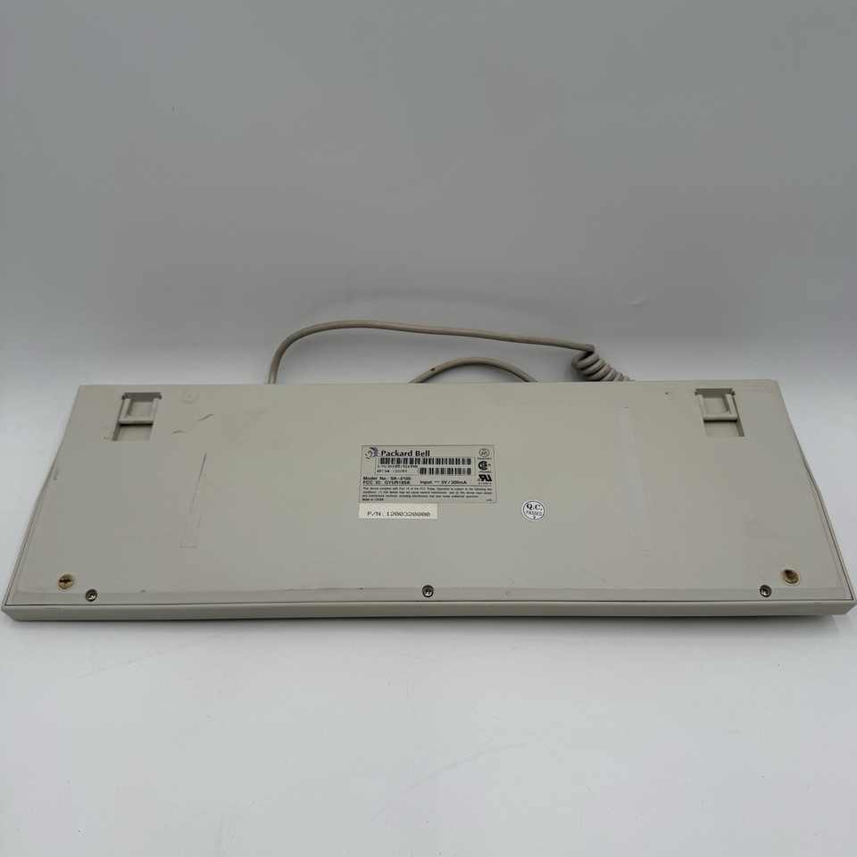 (E1) Packard Bell SK-2100W Mechanical Vintage PS/2 Computer Keyboard ...
