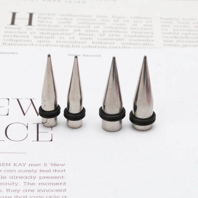 2 Pairs Personality Ear Eyelets Tapers Tunnels Stud Earrings Tools Kit ...