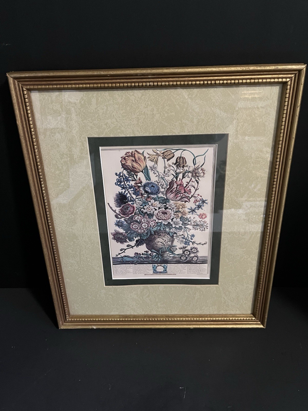 Vintage Framed Floral Lithograph By Robert Furber 12 Months Of Flowers ...