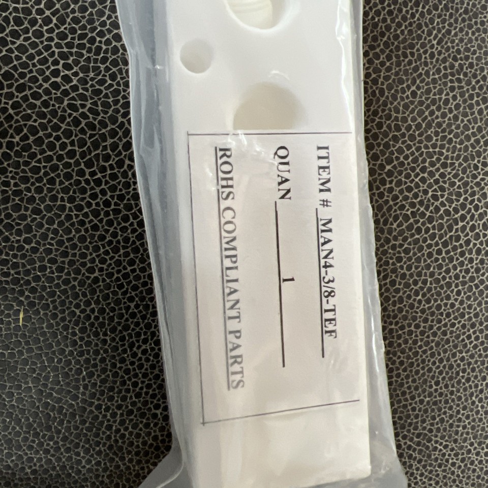 Memco MAN4-3/8-TEF Teflon PTFE Manifold 4x 1/4 NPT 2x 3/8 NPT New Clean ...