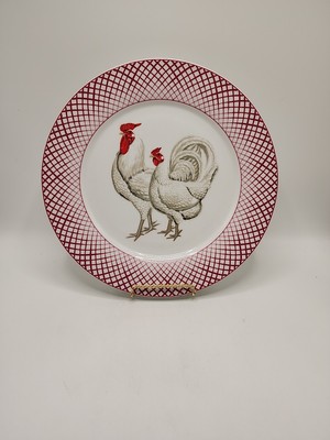 Home Essentials-Basic "Rooster & Hen" 10 5/8 Dinner Plate-Rooster Left ...