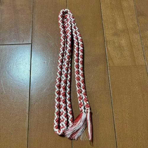 [OBIJIMA] Obijime Obi Hikari Braided Bikon Pure Silk Red White Handmade ...
