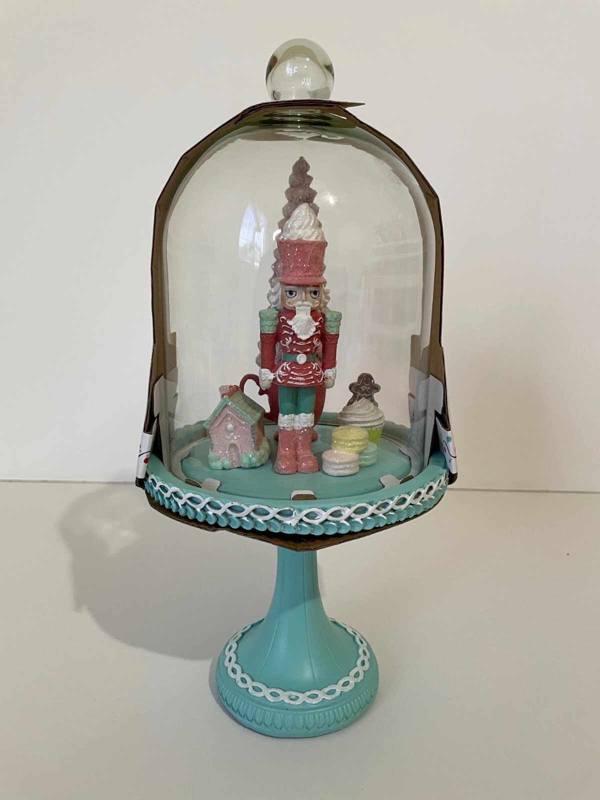 Sugar Pastel Christmas Gingerbread Nutcracker Glass Dome Cloche ...