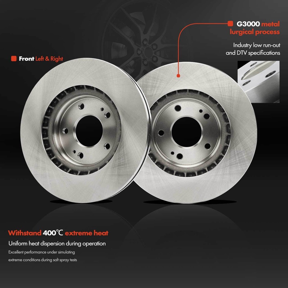 2Pcs 305mm Front Disc Brake Rotors for Hyundai Elantra Sonata Kia Forte ...