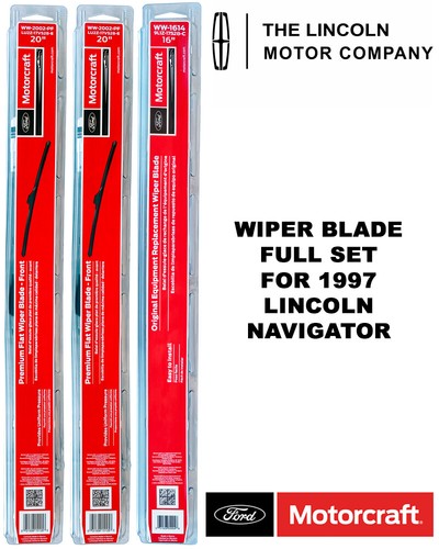 Motorcraft Premium Wiper Blades Genuine OEM Set Of 3 For Lincoln ...