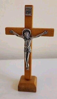 Sacred Heart League Metal & Wood INRI Cross Crucifix Christian 4" | eBay