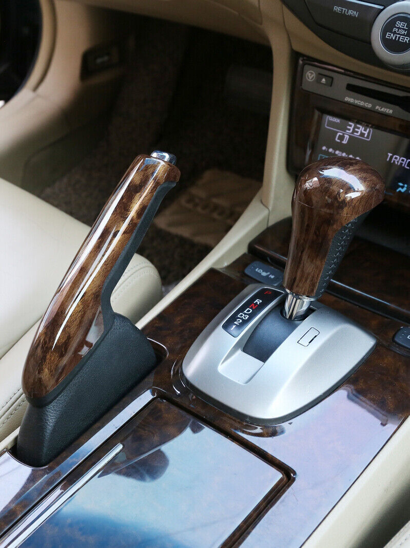 For Honda Accord Crosstour 2008-2012 Tan Wood Grain Shifter Hand Brake ...
