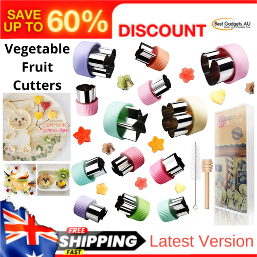 Vegetable Fruit Cutters Shapes Set 15Pcs, Mini Cookie Cutters Fruit ...