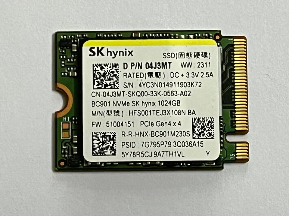 SKhynix BC901 1TB M.2 2230 Gen4x4 PCIe SSD 30mm For Microsoft surface ...