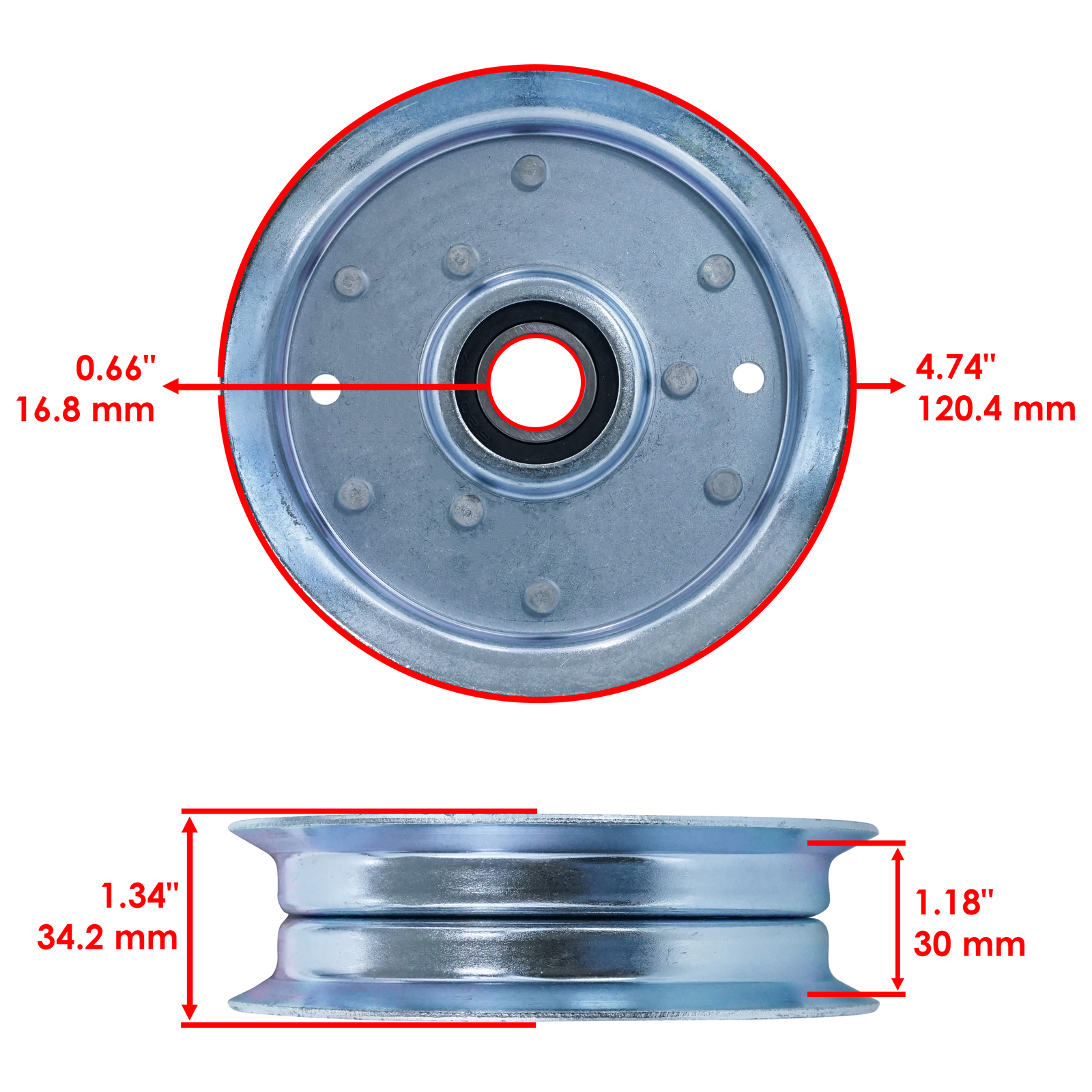Caltric Idler Pulley for Simplicity Allis-Chalmers AC23460 46" Deck ...