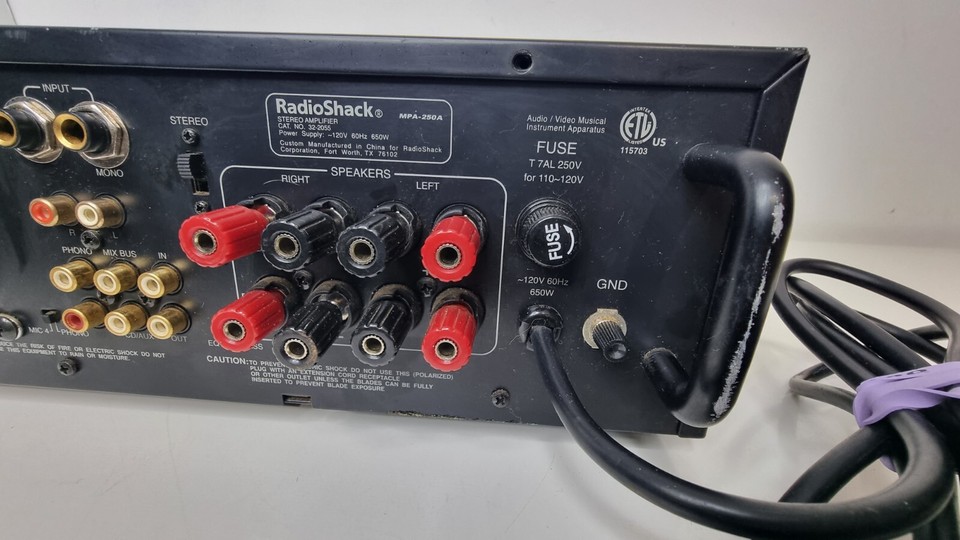 Radio Shack MPA-250A PA Stereo Amplifier 250 Watt Mixing Power | eBay