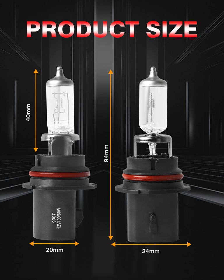 9007 HB5 Halogen Headlight Bright White 3400K Light Bulb High/Lo Beam ...