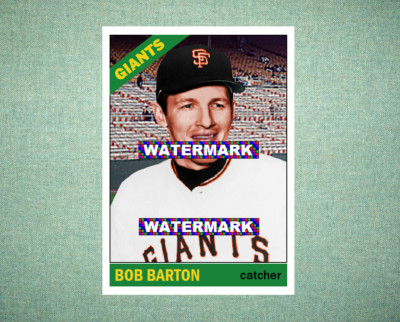 Bob Barton San Francisco Giants 1966 Style Custom Baseball Art Card | eBay
