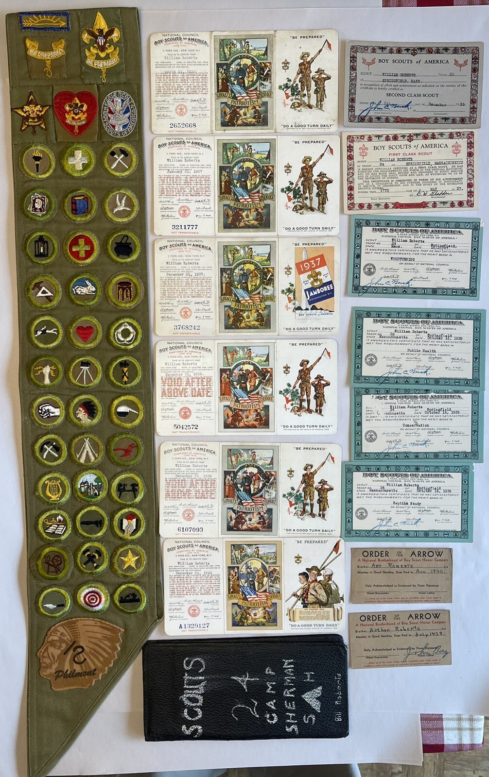 Vintage 1930’s Eagle Scout BSA Boy Scouts of America Sash w/ Badges ...